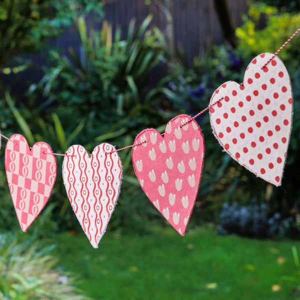 Recycled Cotton Paper Heart Garland - 2m | Heart Decor | – Talking ...