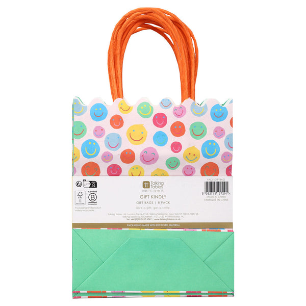 Happy Face Paper Gift Bags - 8 Pack – Talking Tables EU Trade