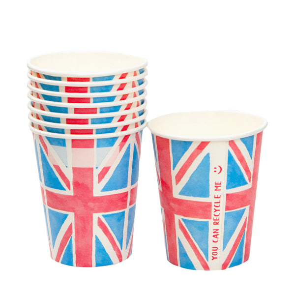 Royal Union Jack Flag Paper Cups - 8 Pack – Talking Tables EU Trade